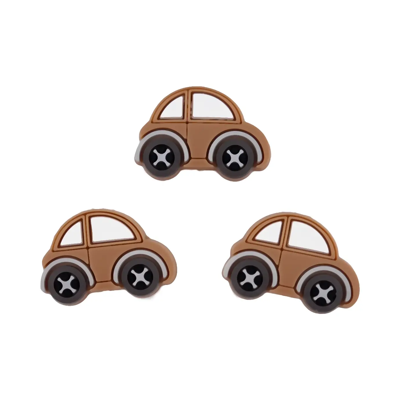 Siliconen kralen - Auto - Milk Chocolate - Bijtring/Speenkoord- Jootjes ...